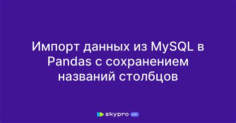 Импорт данных из Mysql в Pandas с сохранением названий столбцов