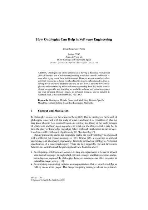 Pdf How Ontologies Can Help In Software Engineering