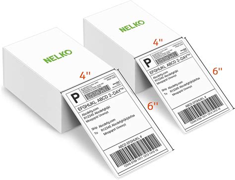 Nelko Thermal Direct Shipping Label Pack Of 1000 4x6 Fan Fold Labels