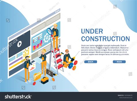 Under Construction Website Page Web Banner Stock Illustration
