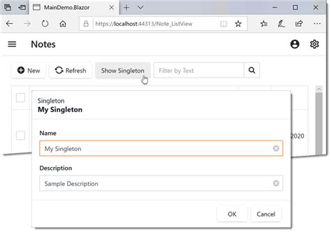 How To Implement A Singleton Business Object And Show Its Detail View