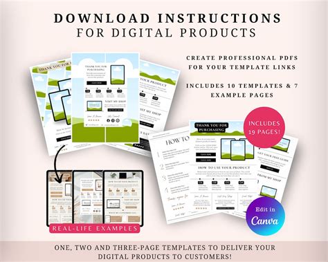 Digital Download Instruction Templates For Digital Products Digital Products Template For