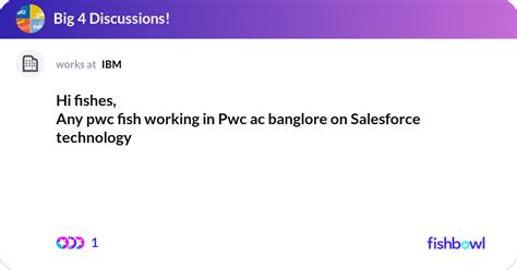 Hi Fishes Any Pwc Fish Working In Pwc Ac Banglore Fishbowl