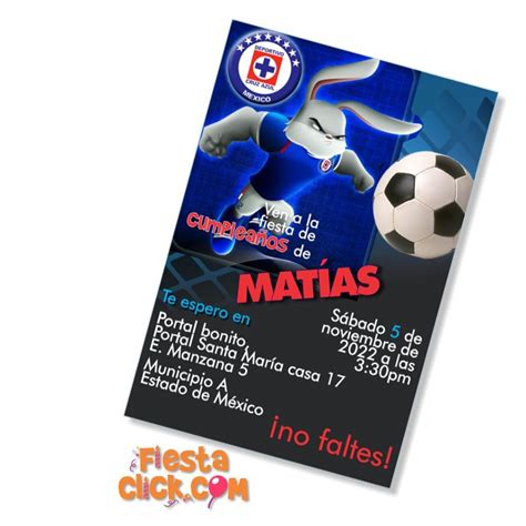 Cruz Azul Invitacion Personalizada