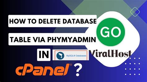 How To Delete Database Table Via Phpmyadmin In Cpanel With Goviralhost Youtube