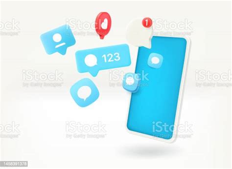 스마트 폰을 통한 소셜 미디어 네트워크 통신 사용 3d 벡터 일러스트 레이 션 3차원 형태에 대한 스톡 벡터 아트 및 기타 이미지 3차원 형태 그래픽 사용자 인터페이스