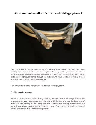 PPT What Are The Types Of Structured Cabling Installation For Security Systems PowerPoint