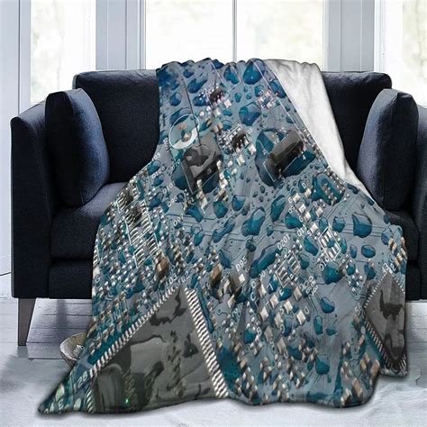 Computer Nerd Circuit Board Cpu Theme Pattern Flannel Throw Blanket Bed For Adults Ts Soft