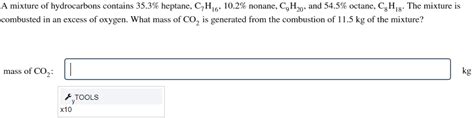 Solved A Mixture Of Hydrocarbons Contains 35 3 Heptane