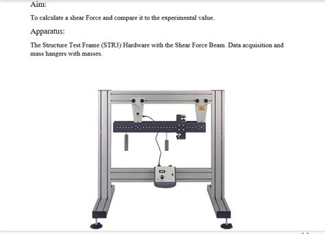 Solved Aim To Calculate A Shear Force And Compare It To The Chegg Com