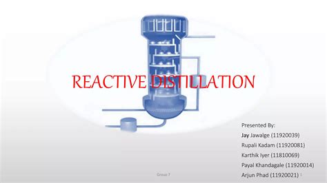 Reactive Distillation An Efficient Process Intensification Technology Ppt