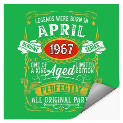 April 1967 55th Birthday 55 Years Old Limited Edit Stickers Sold By