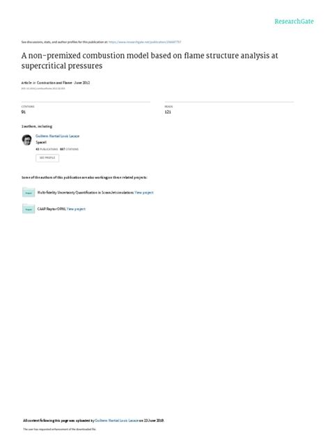 A Non Premixed Combustion Model Based On Flame Str Pdf Combustion