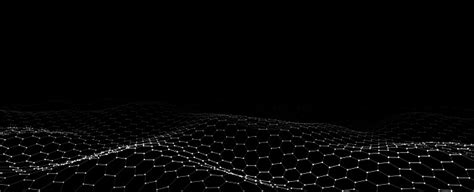 검은색 배경에 미래의 육각형 동적 물결 미래 지향적 인 벌집 개념입니다 디지털 기술 웹플로우 빅 데이터 시각화 벡터 그림입니다 3차원 형태에 대한 스톡 벡터 아트 및 기타