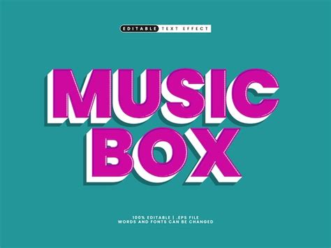 Premium Vector Music Box Editable Text Effect