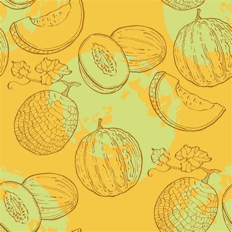 Premium Vector Melon Seamless Pattern