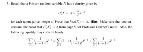 Solved Recall That A Poisson Random Variable X Has A Chegg Com