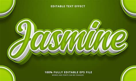 Premium Vector Jasmine Text Style Editable Text Effect