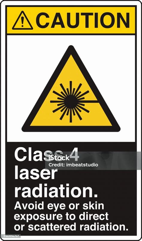 Ansi Z535 안전 표지 마킹 라벨 기호 기호 픽토그램 표준 주의 클래스 4 레이저 방사선 텍스트로 직접 또는 산란 방사선에 눈이나 피부가 노출되지 않도록 합니다 0명에