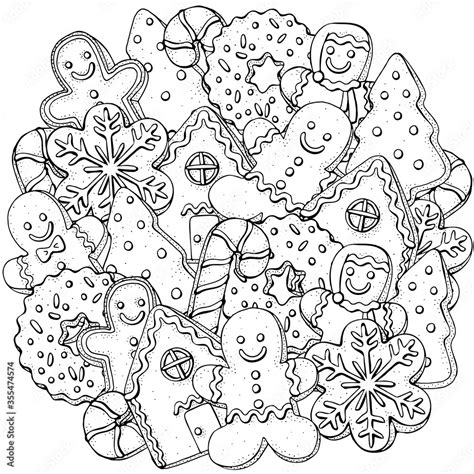 Gingerbread Cookie Coloring Pages Coloring Nation