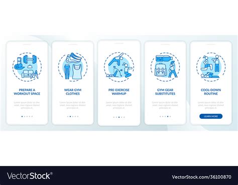 At Home Workout Advices Onboarding Mobile App Vector Image