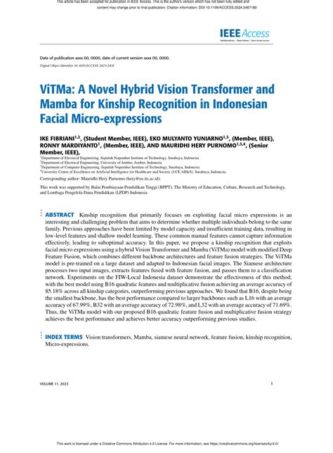 Pdf Vitma A Novel Hybrid Vision Transformer And Mamba For Kinship