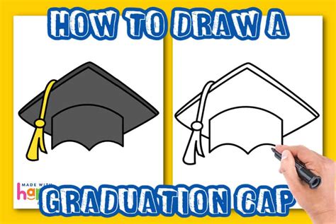 Graduation Cap Drawing How To Draw A Graduation Cap Really Easy