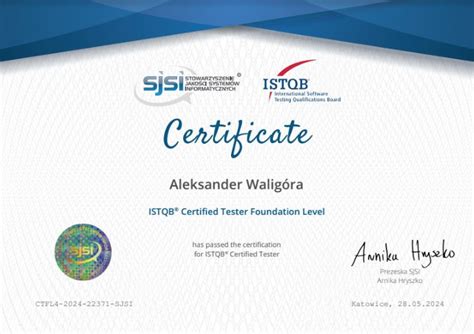 Aleksander W On Linkedin Istqb Softwaretesting Certification