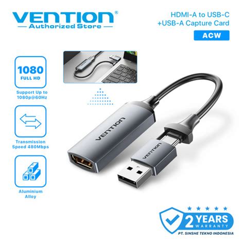 Promo Vention Video Capture Card Usb To Hdmi Game Capture For Streaming Acw Kota Medan
