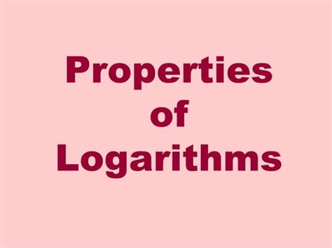 Logarithmic And Exponential Functionsppt