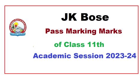 Jkbose Class 11th Pass Marking Marks Subject Wise