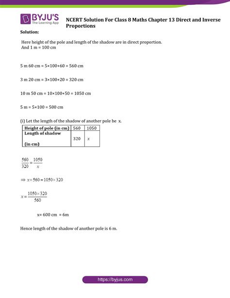 Ncert Solutions Class 8 Maths Chapter 13 Direct Inverse Proportions