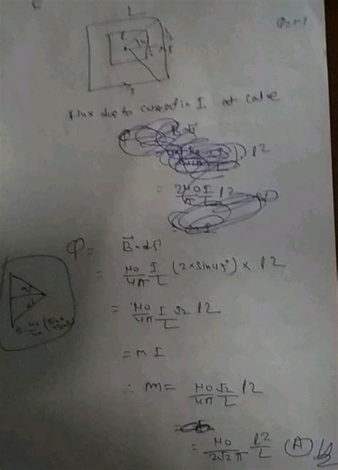 A Small Square Loop Of Wire Of Side L Is Placed Inside A Large Square