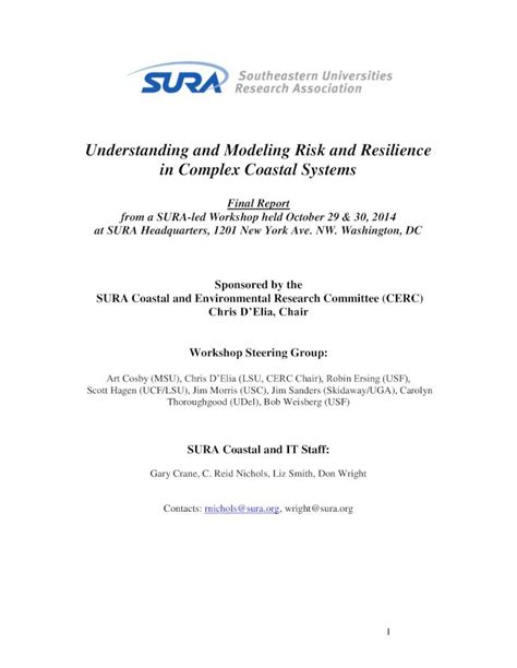 Pdf Understanding And Modeling Risk And Resilience In Complex · 1 Understanding And Modeling
