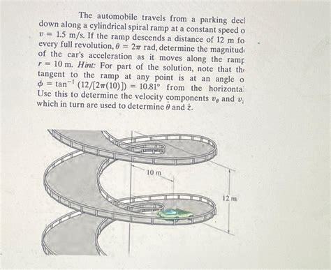 Solved The Automobile Travels From A Parking Decl Down Along Chegg Com
