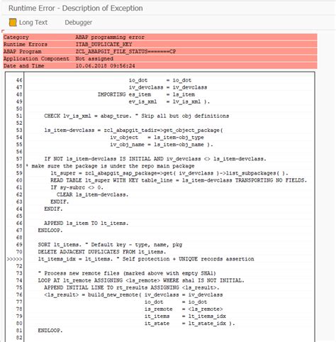 Itabduplicatekey · Issue 1482 · Abapgitabapgit · Github