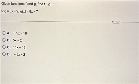 Solved Given Functions F And G Find Chegg Com