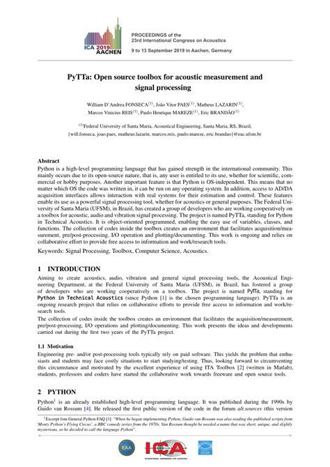 PDF PyTTa Open Source Toolbox For Acoustic Measurement And Signal Processing