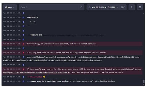bundler install no such file or directory render