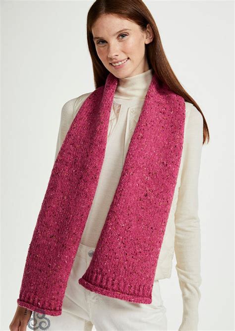 Aran Nepped Scarf Pink