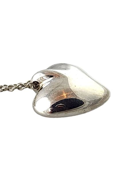 Tiffany And Co Elsa Peretti Sterling Silver Full Heart Pendant Necklace