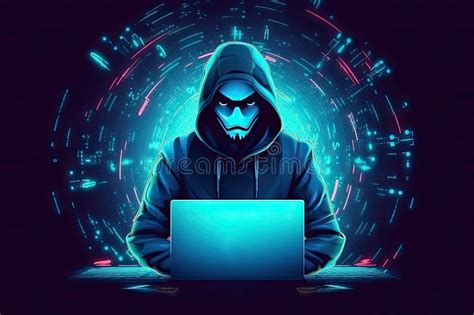 Anonymous Hacker Concept Of Hacking Cybersecurity Cybercrime Cyberattack Stock Illustration
