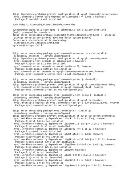 Dpkg Dependency Problems Prevent Co Pdf Software Development Process Operating System
