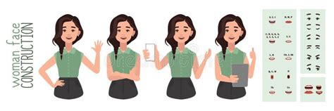 Business Office Woman Constructor Suitable For Animation Stock Vector Illustration Of