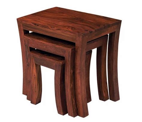 Rectangle Shape Nesting Tables Sheesham Wood Stools Set Of At Rs Set Nesting Table In