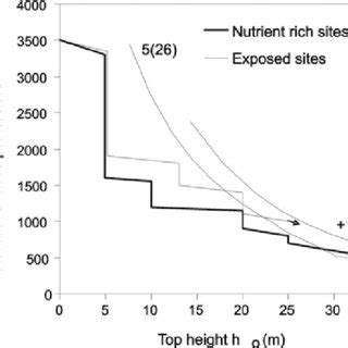 Development Of Tree Number According To Top Height The Mean Height Of Download Scientific