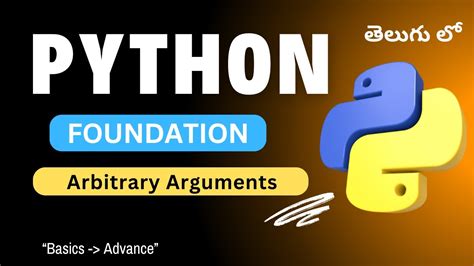 34 Arbitrary Arguments In Python Python Tutorial In Telugu Youtube