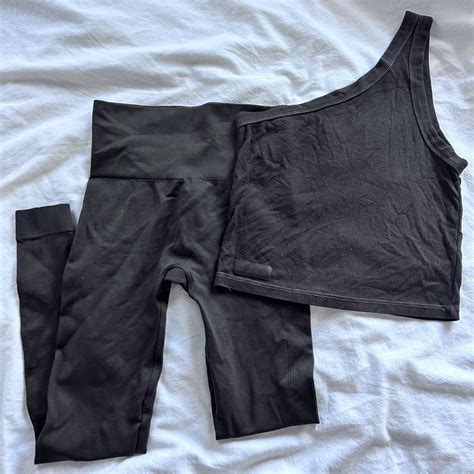 Brown Setactive Workout Set Top Size Small Bottoms Depop