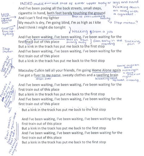 A2 Media Coursework Analysing The Lyrics