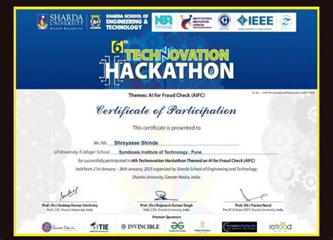Hackathon Shardauniversity Ai Frauddetection Innovation Technovation… Shreyasee Shinde